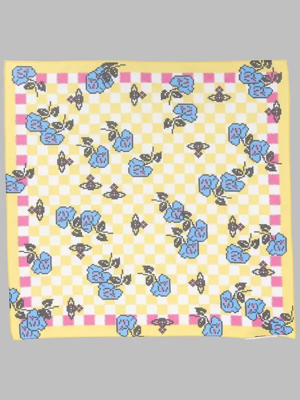 VIVIENNE WESTWOOD Printed Cotton Square Scarf - Yellow