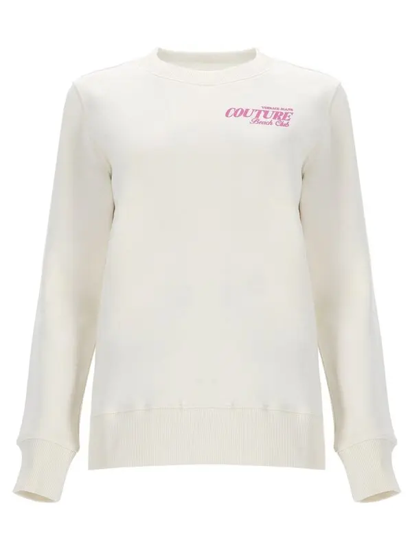 Versace Logo Graphic Crewneck Sweatshirt - Ivory