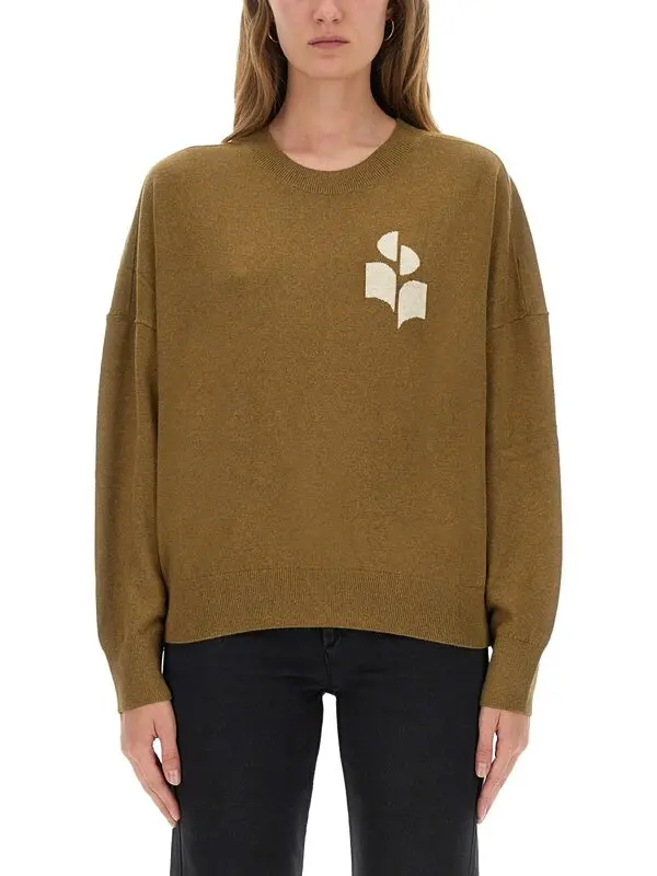 MARANT ETOILE Isabel Maisan T-shirt With Logo Detail - Beige