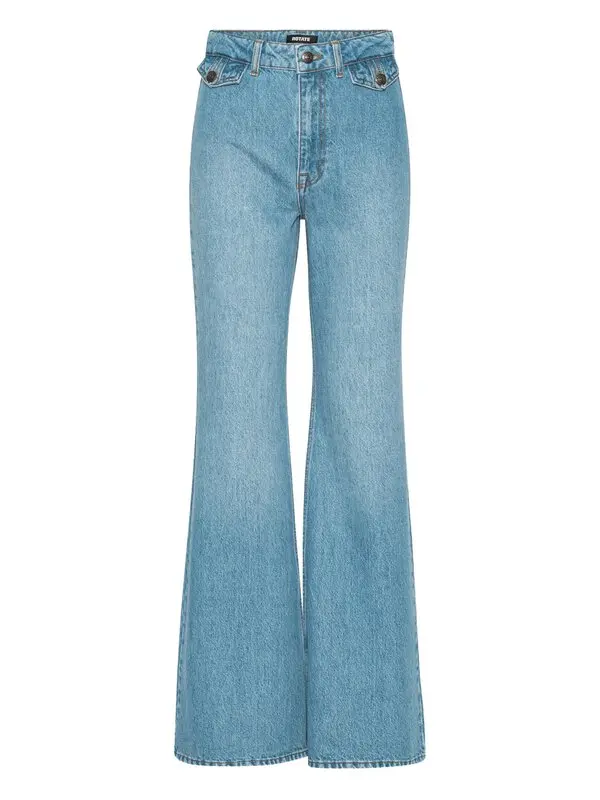 ROTATE BY BIRGER CHRISTENSEN High Waist Mini Jeans With Belt Loops And Five Pockets