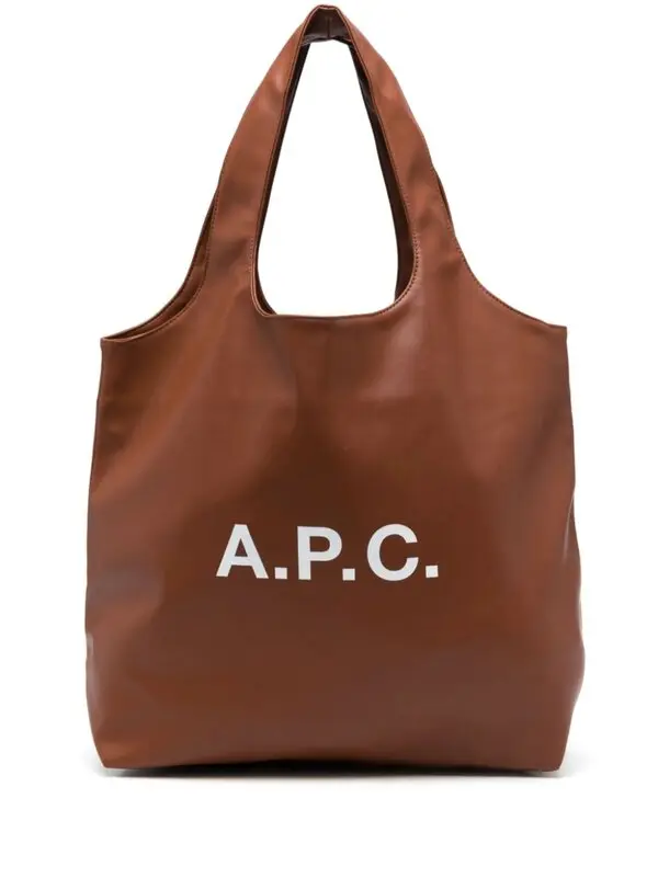 A.p.c. Chic Tote Bag With Top Handles - Marrone