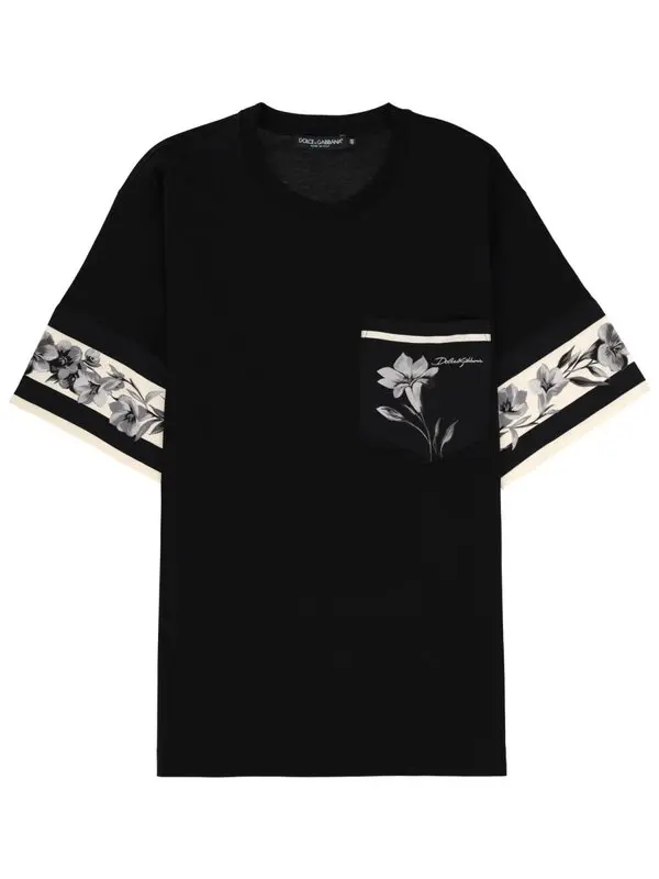 Dolce & Gabbana Cotton And Silk T-shirt With Print