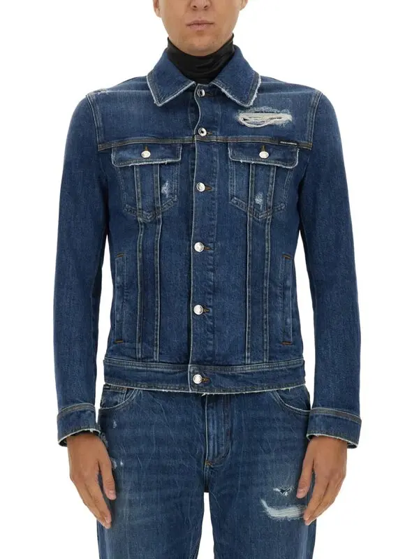 Dolce & Gabbana Jacket With Distressed Details