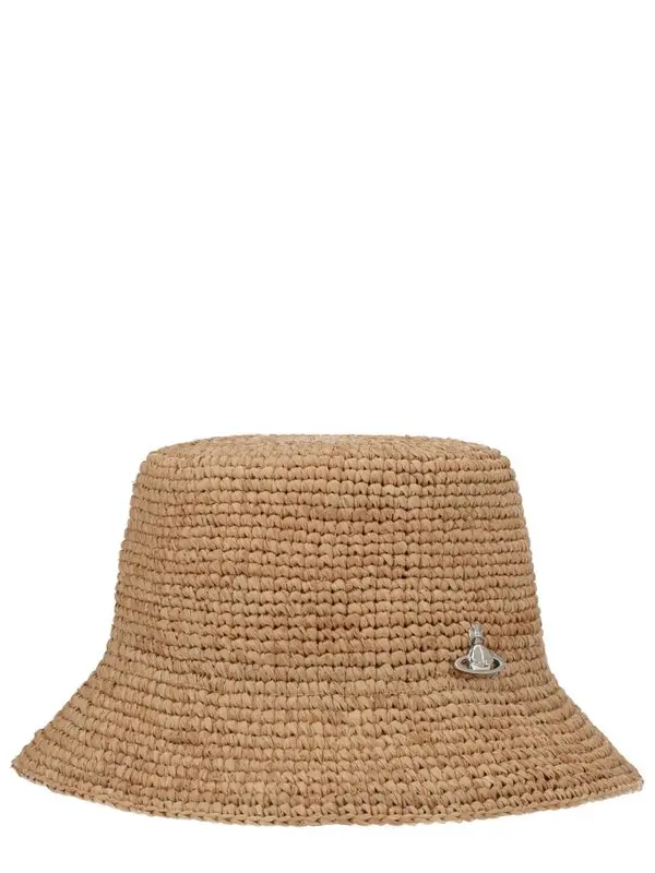 VIVIENNE WESTWOOD Raffia Bucket Hat - Beige