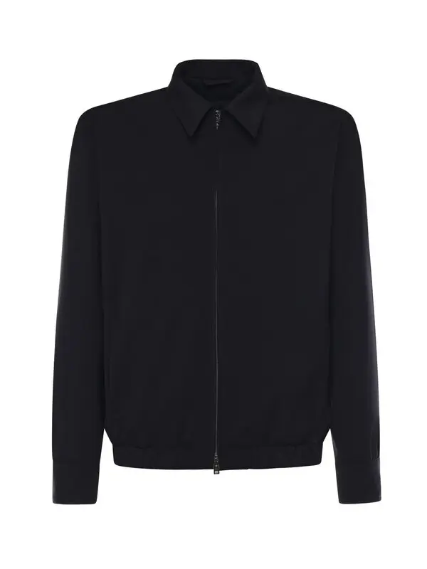 Herno Zip-up Jacket With Classic Collar - Black