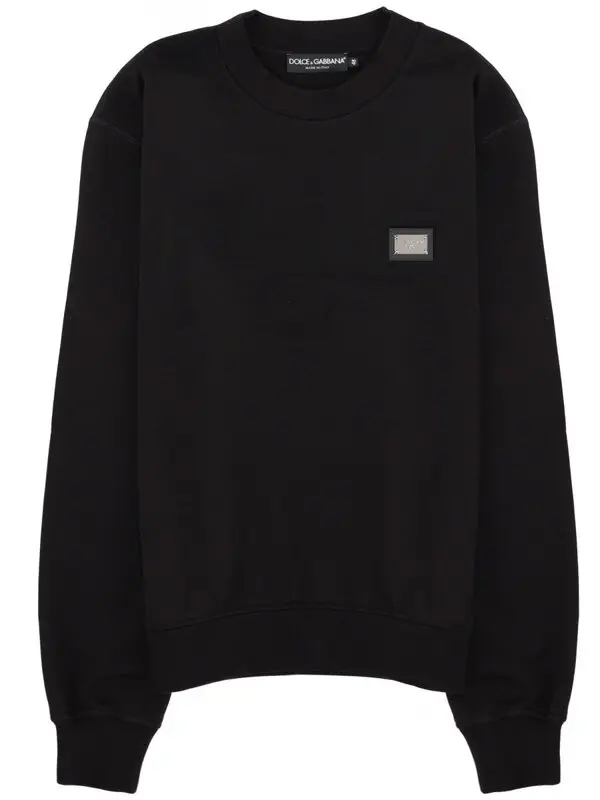 Dolce & Gabbana Logo-tag Cotton Sweatshirt - Black