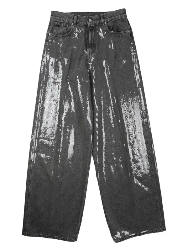 NINE:INTHE:MORNING Sequined Denim Trousers