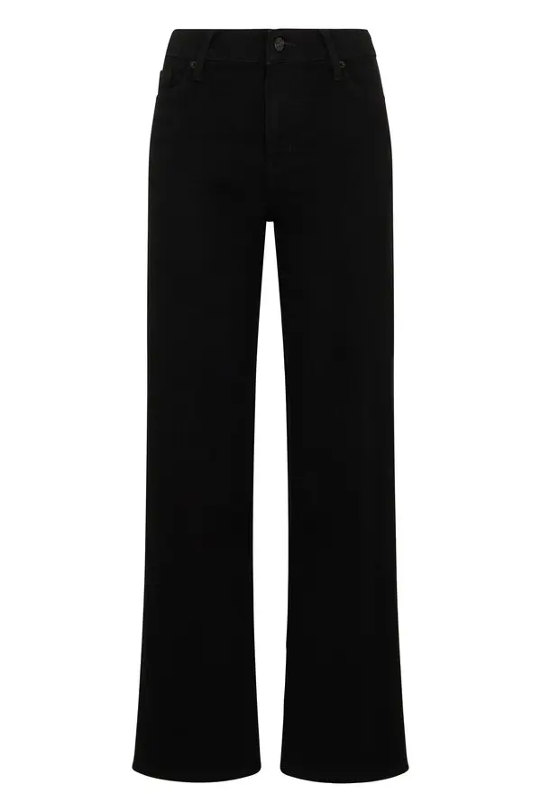 FRAME High-waisted Straight Leg Jeans - Black