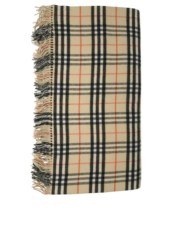 Burberry Check Wool Blanket - Beige