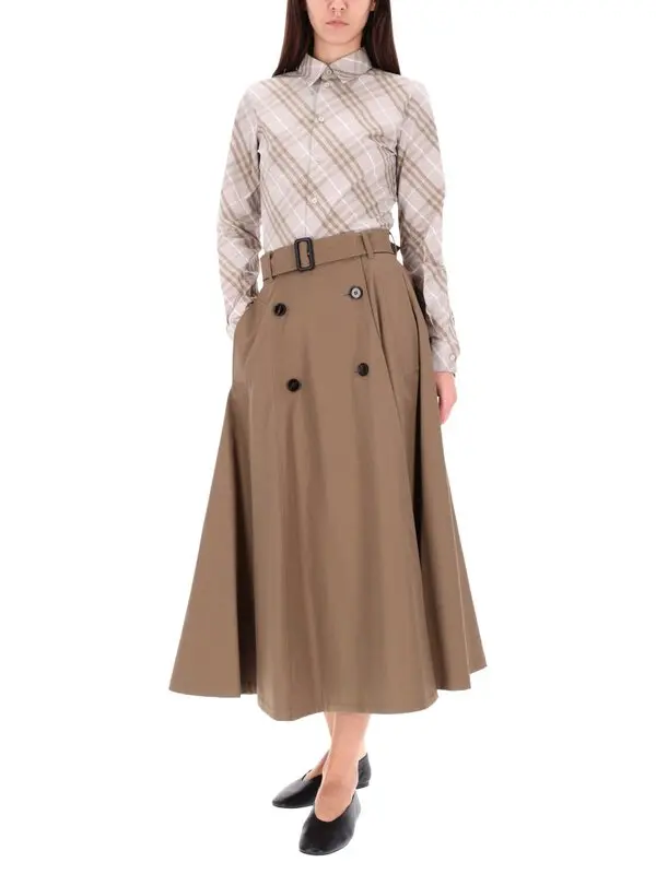 Burberry Cotton Skirt With Adjustable Belt