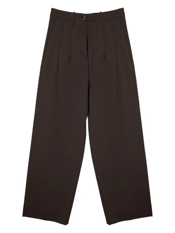 NINE:INTHE:MORNING Tailored Wide Leg Trousers - Brown
