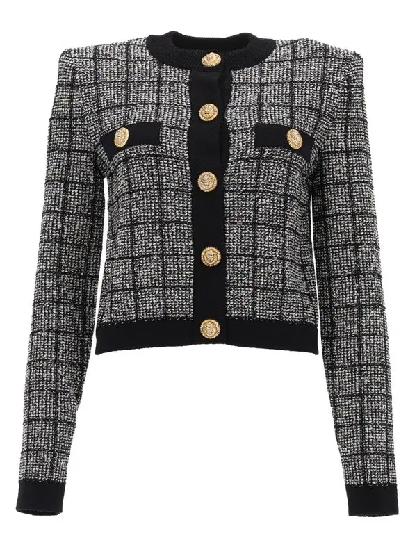 Balmain Light Tweed Cardigan - Black