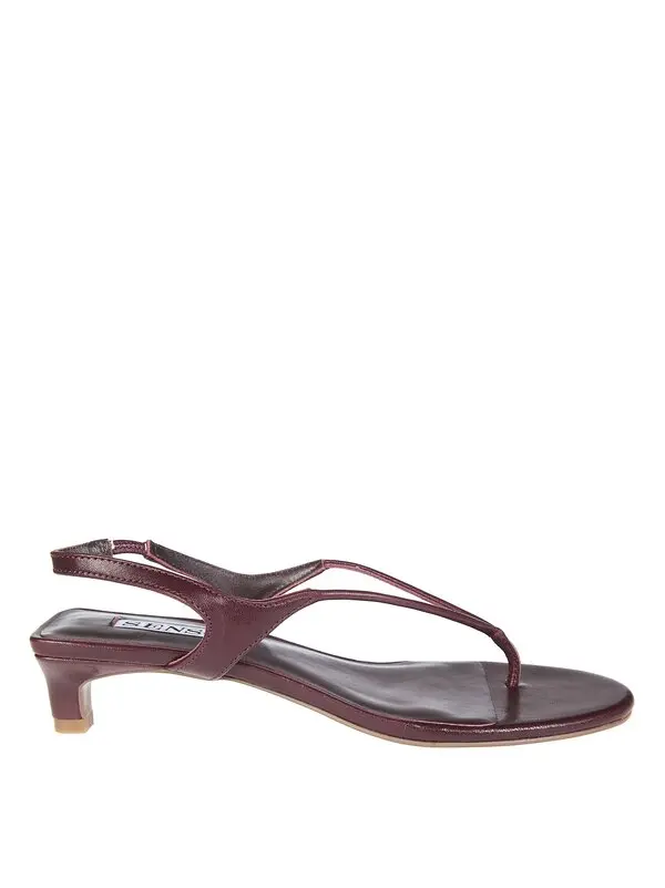 Senso Heeled Thong Sandals With Ankle Strap - Marrone