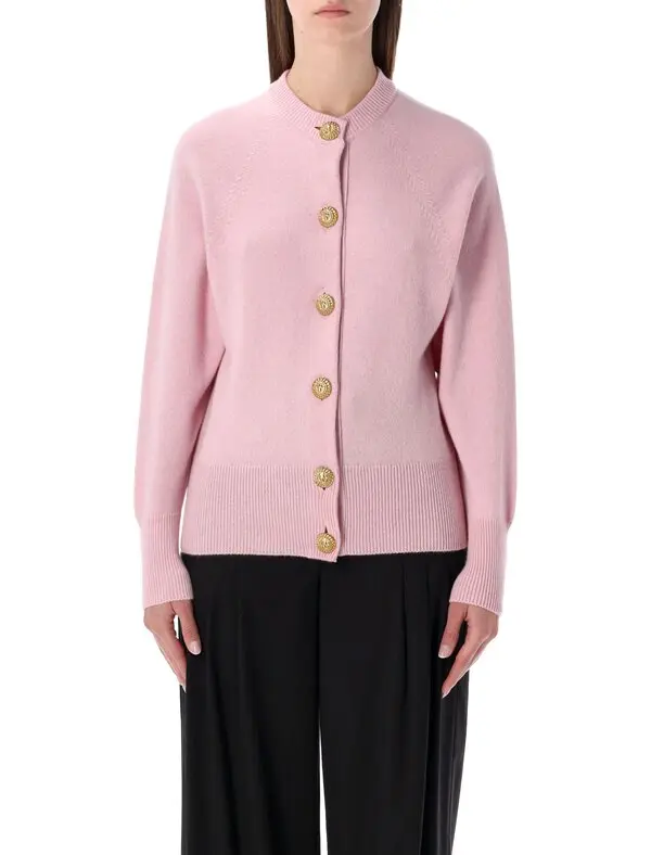 Balmain Eco-cashmere Buttoned Cardigan - Pink