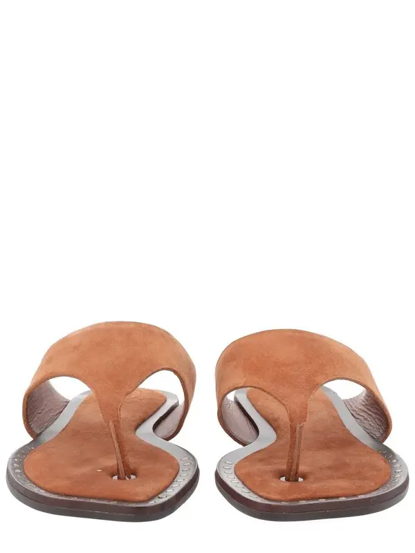 Ash Mini Flat Slip-on Sandals - Brown