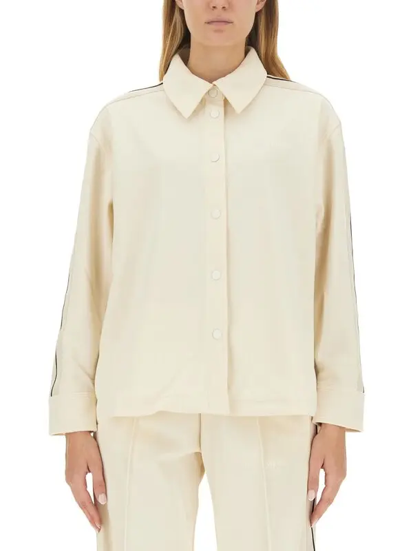Palm Angels Logo-embroidered Track Shirt - Beige