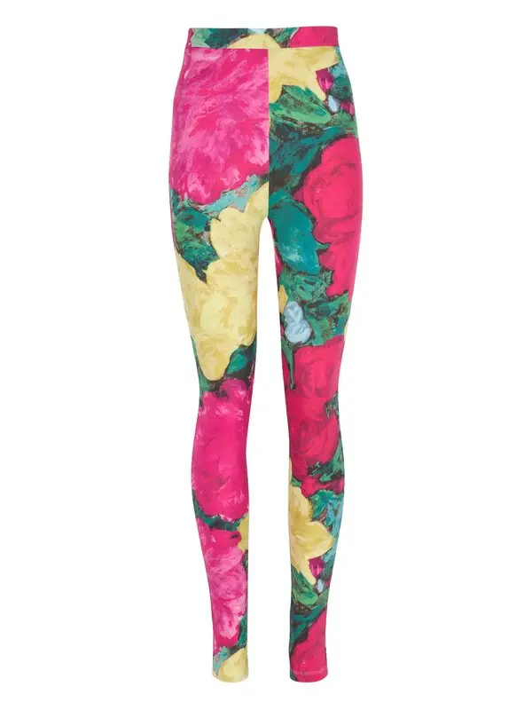 Balmain Fitted Floral Print Trousers - Multicolour
