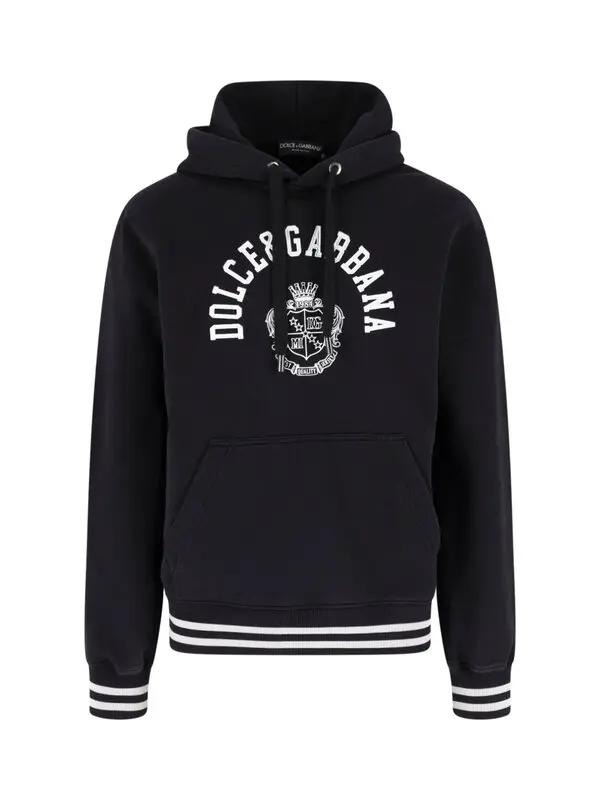 Dolce & Gabbana Graphic Pullover Hoodie - Black