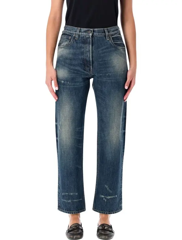 Prada Straight-leg Distressed Jeans - Blue