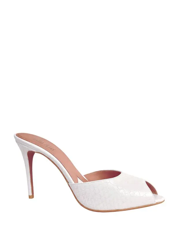 Paris Texas Elegant Heeled Sandals With Crocodile Effect