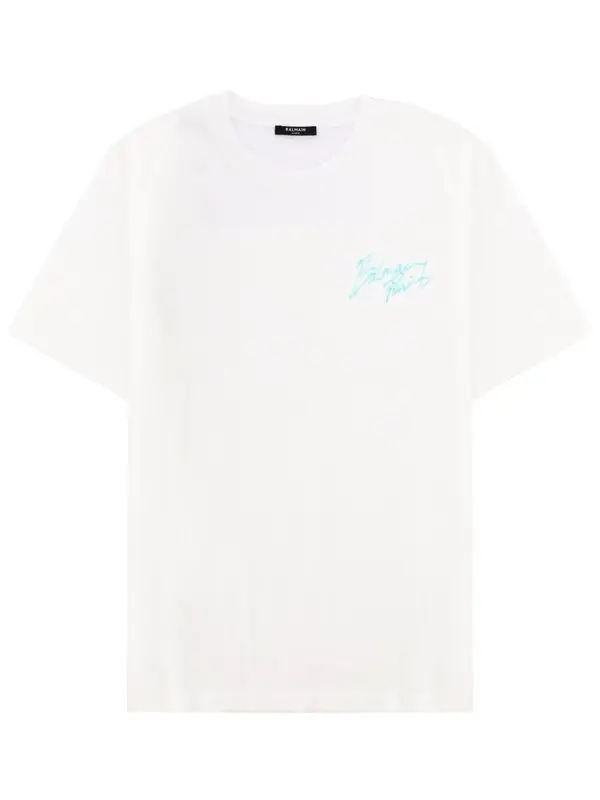Balmain Logo Graphic Cotton T-shirt - White