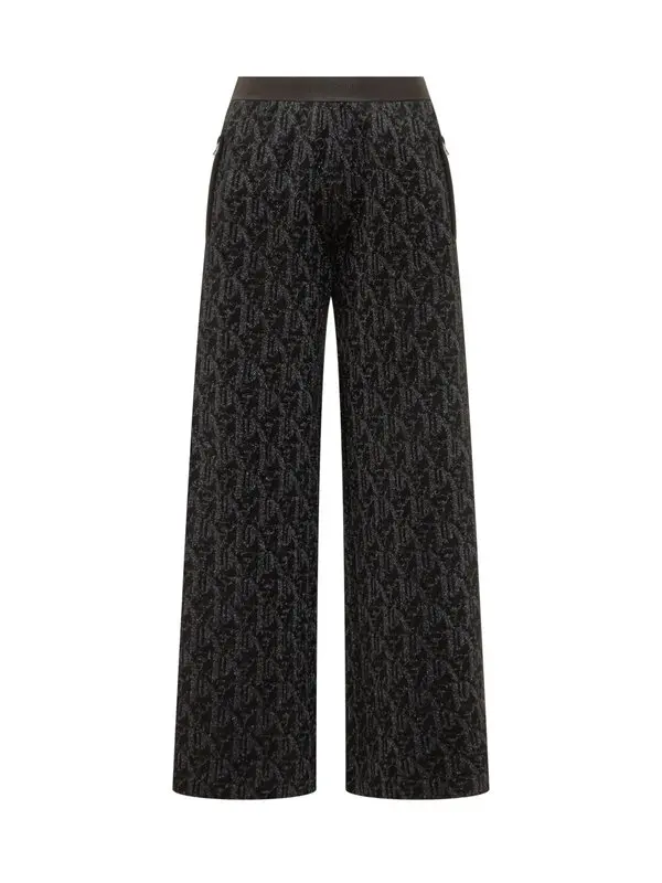 Palm Angels Jacquard Trousers With Paint Detailing - Black