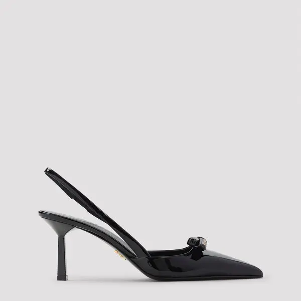 Prada Calf Leather Slingback Pumps - Black