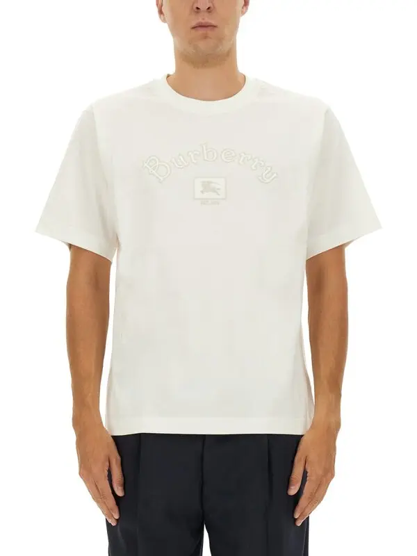 Burberry Gothic Logo Cotton T-shirt - White