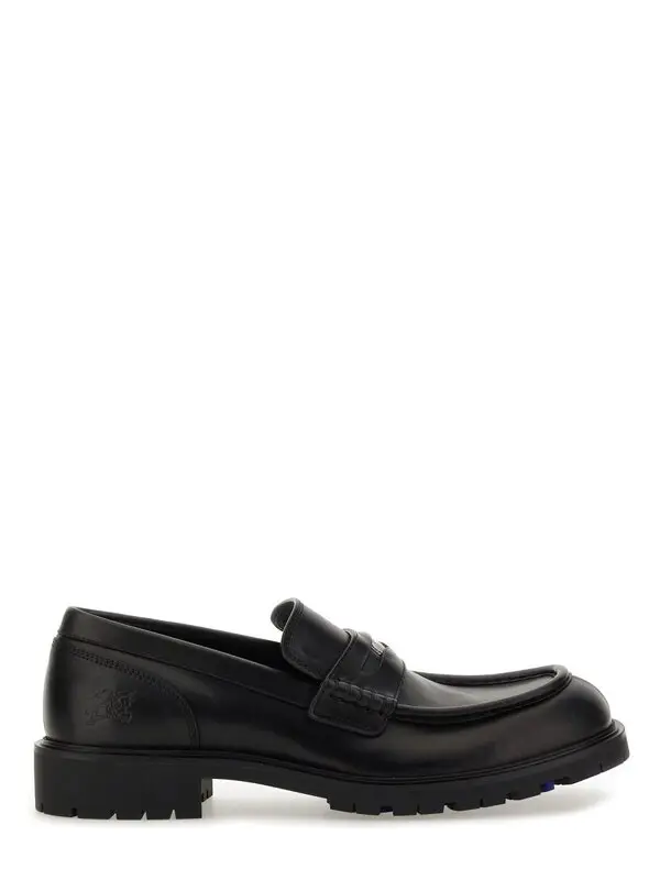 Burberry Rogue Loafers In Calf Grain Leather