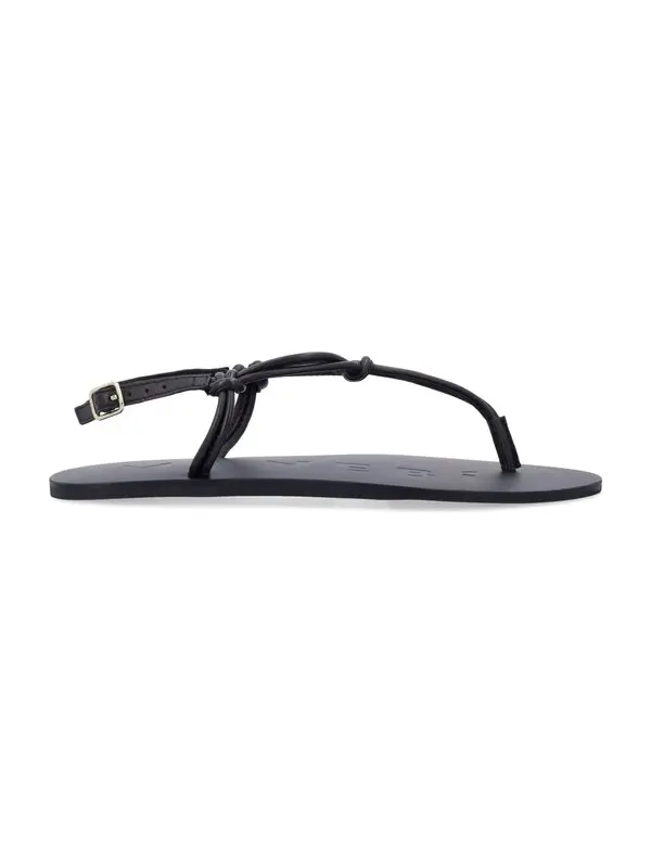Manebí Knotted Strap Flat Sandals - Black
