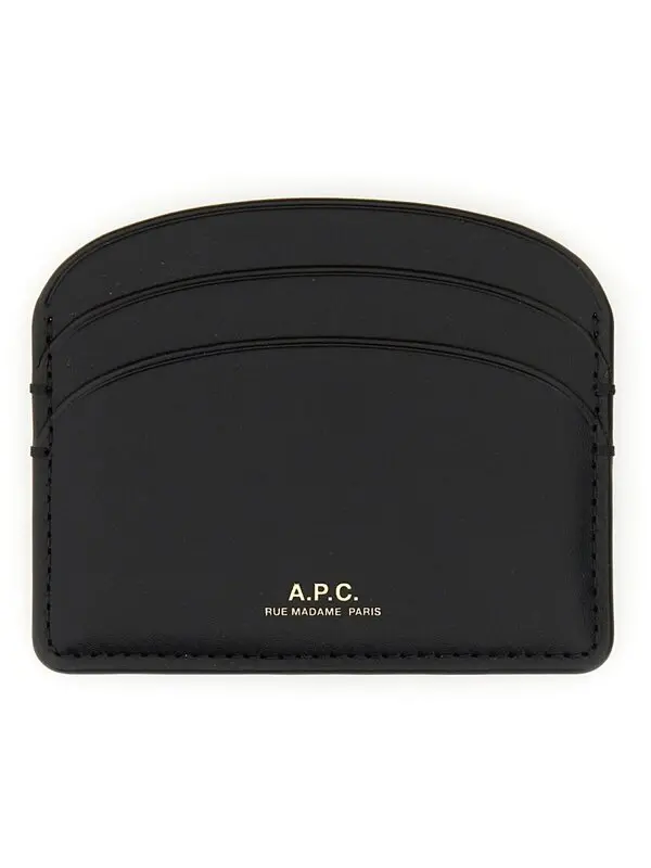 A.p.c. Mini Leather Card Holder - Black