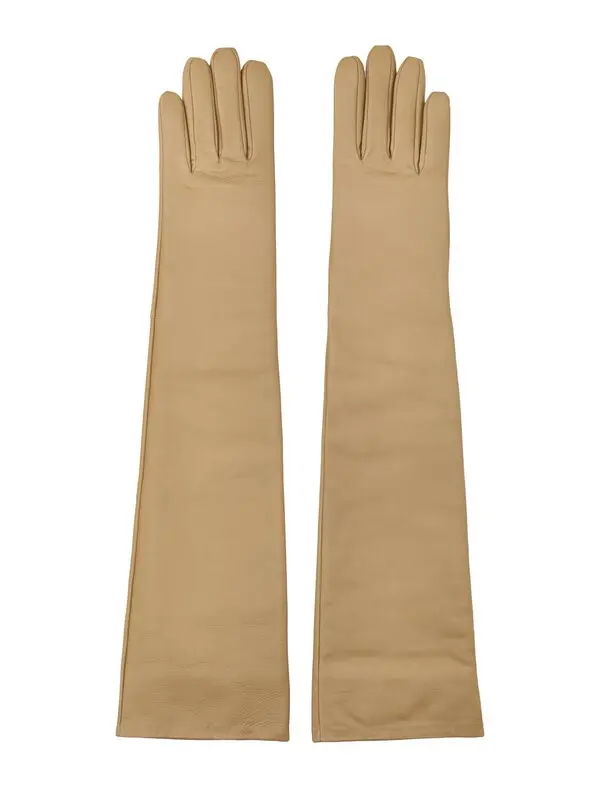 THE FRANKIE SHOP Over-the-elbow Leather Gloves - Oat