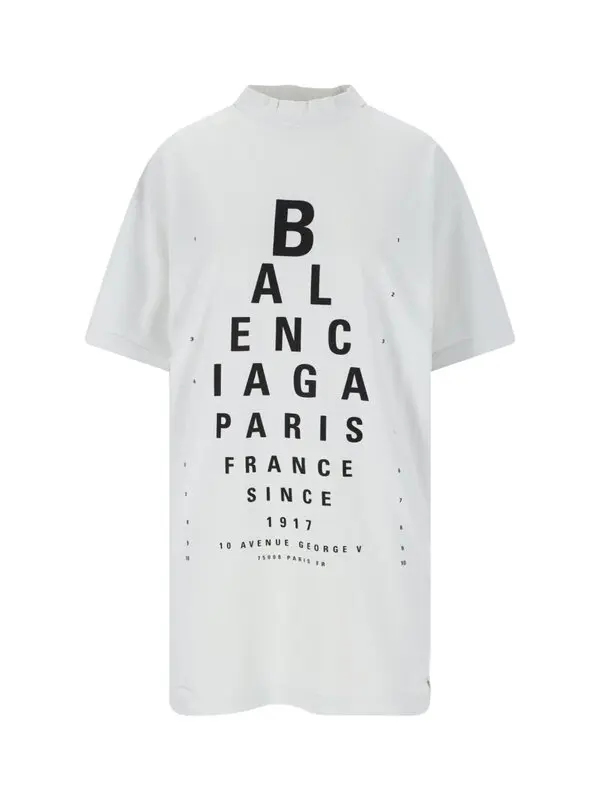 Balenciaga Printed Cotton T-shirt - White