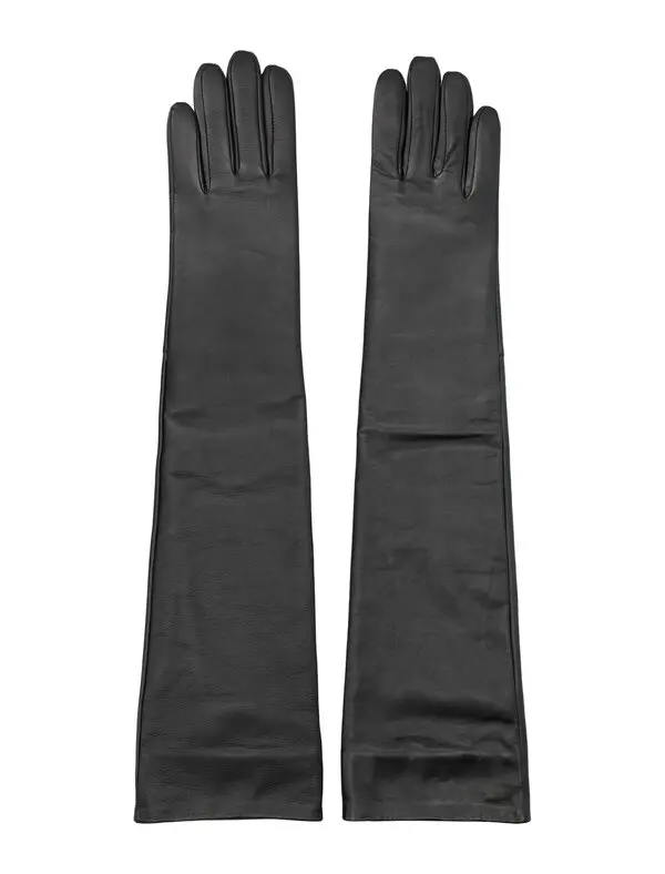 THE FRANKIE SHOP Elongated Leather Gloves - Black