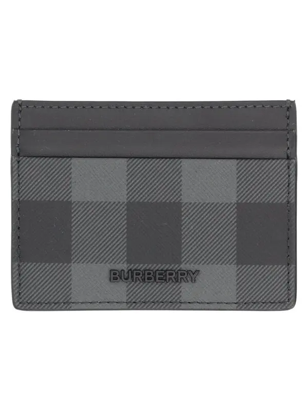 Burberry Check Pattern Card Holder - Grey