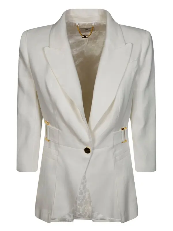 Elisabetta Franchi Tailored Blazer With Notched Lapel And Button Detail