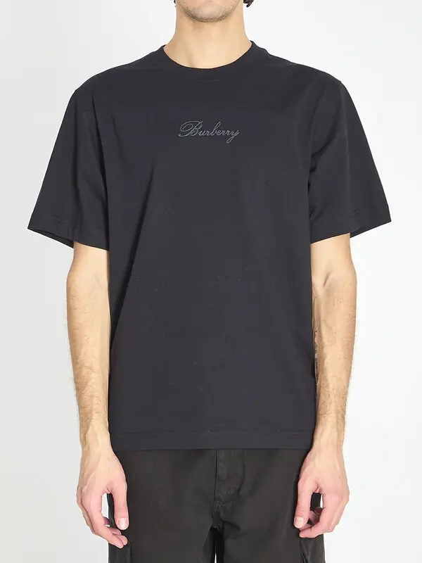 Burberry Short Sleeve Classic Fit T-shirt With Logo - Black