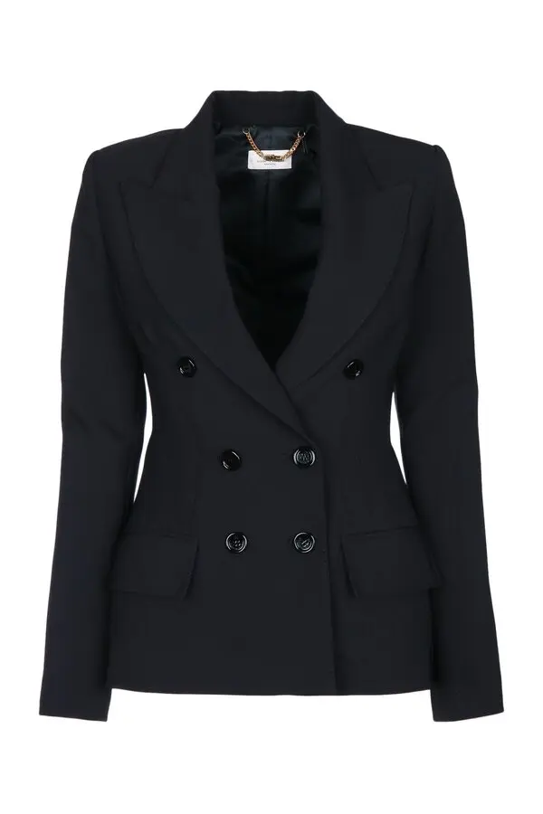 Elisabetta Franchi Tailored Blazer With Gold Accents