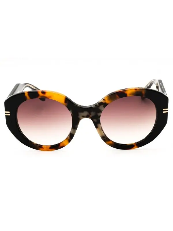 Marc Jacobs Oval Sunglasses - Havana/black/brown Gradient