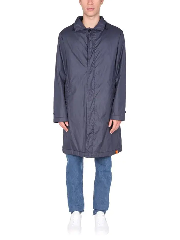 Aspesi Waterproof Trench Jacket With Drawstring Collar - Blue