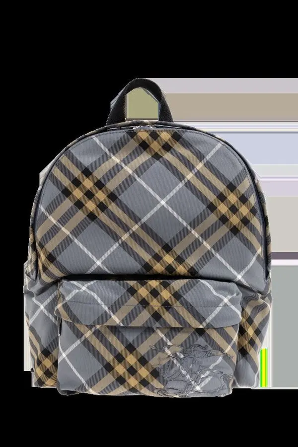 Burberry Small Check Backpack Technical - Wave Blue
