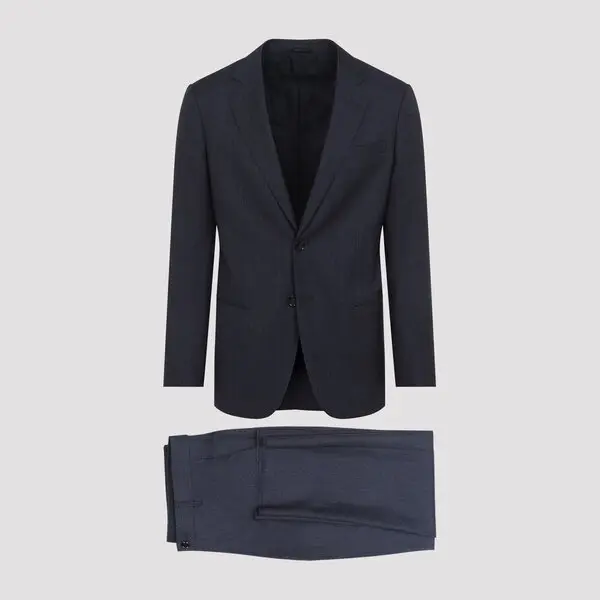 Giorgio Armani Single-breasted Soho Line Suit In Micro-textured Virgin Wool