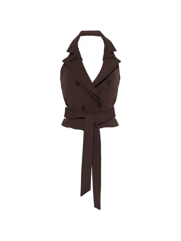 Elisabetta Franchi Chic Mini Vest For Ss26 - Cacao