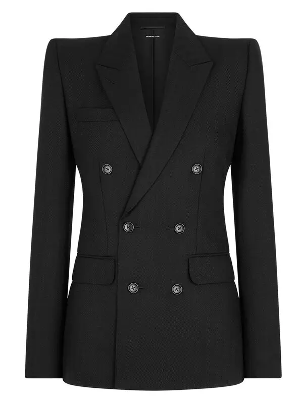 TOM FORD Silk And Wool Twill "wallis" Double Breasted Jacket - Black