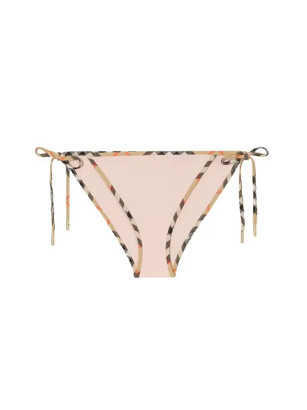 Burberry Checked Bikini Bottoms With Tie-up Detail - Pink