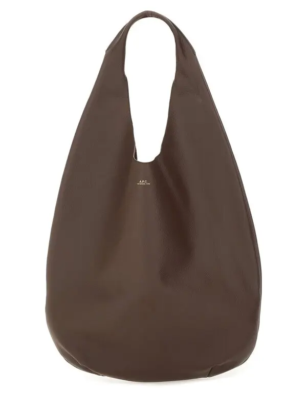 A.p.c. Leather Hobo Tote Bag - Brown
