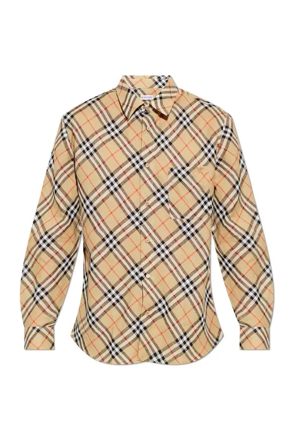 Burberry Mini Checkered Short-sleeve Shirt - Sandcheck