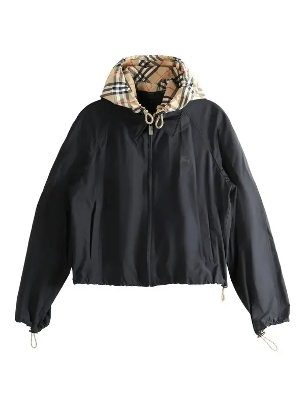 Burberry Zip Closure Jacket With Detachable Hood Size