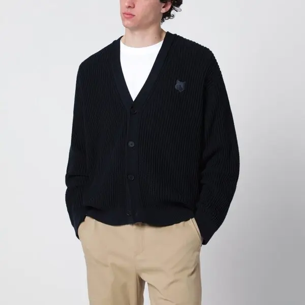 Maison Kitsuné Cotton Ribbed Cardigan - Classynavy