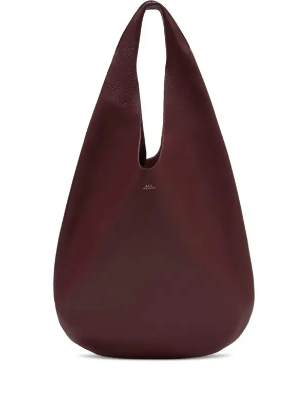 A.p.c. Leather Tote Bag With Embossed Logo - Rosso